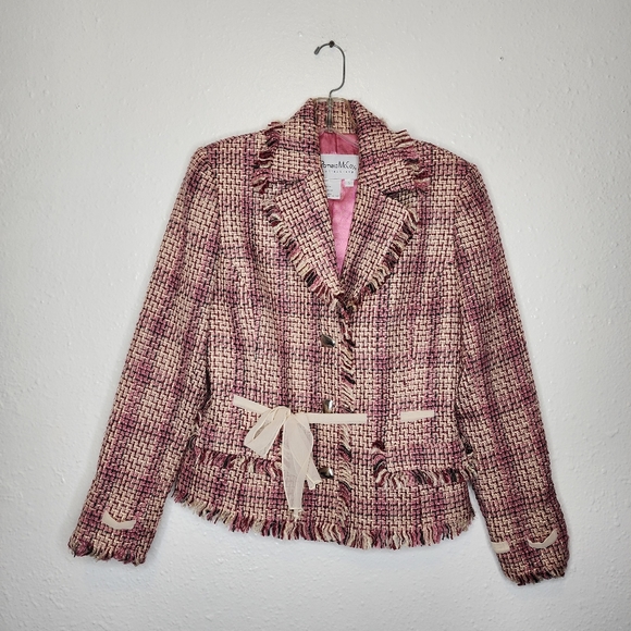 Pamela McCoy | Jackets & Coats | Vintage Pamela Mccoy Pink Tweed Box ...